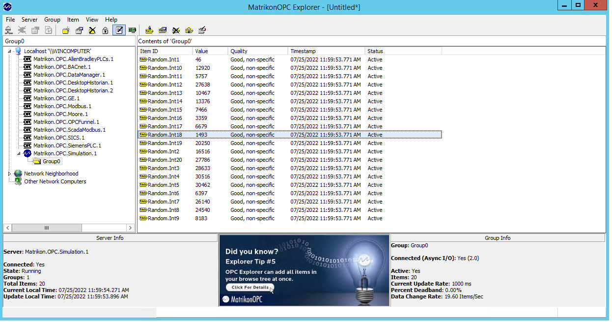 How to add bulk OPC Items to OPC Explorer?