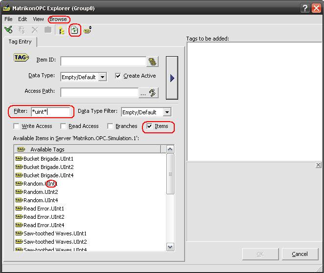 How do I use filtering in MatrikonOPC Explorer?