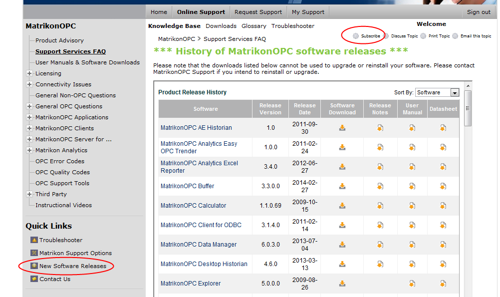 How can I get notified when there is a new product version released?