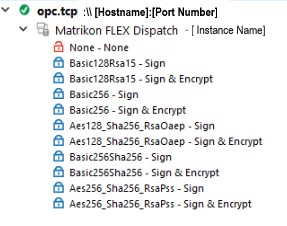 How do I enable None encryption Mode in Matrikon FLEX Dispatch?