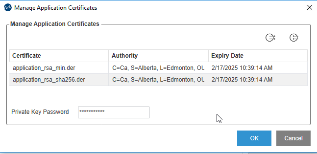 How do I set the Classic Client to UA Server Certificate Private Key Password?